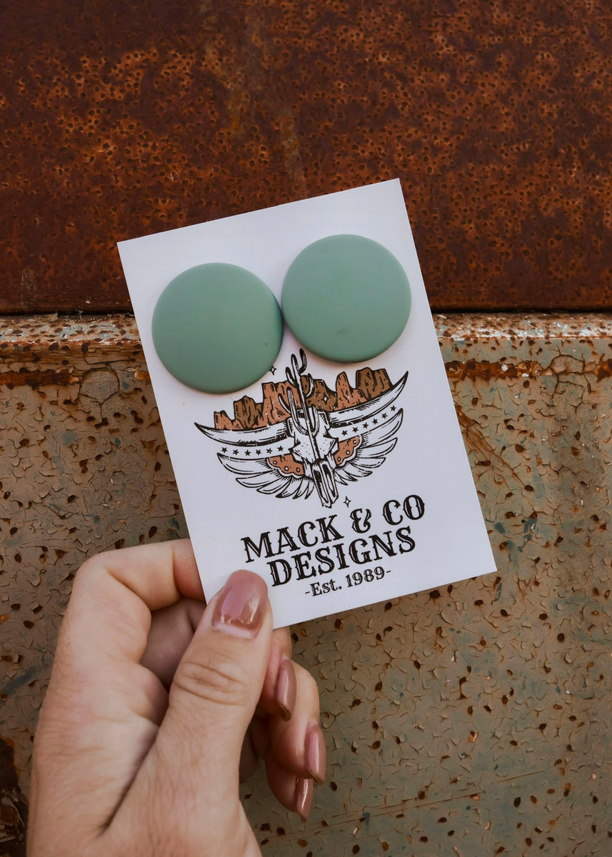 Maya Studs in Sage | Mack & Co Designs Australia