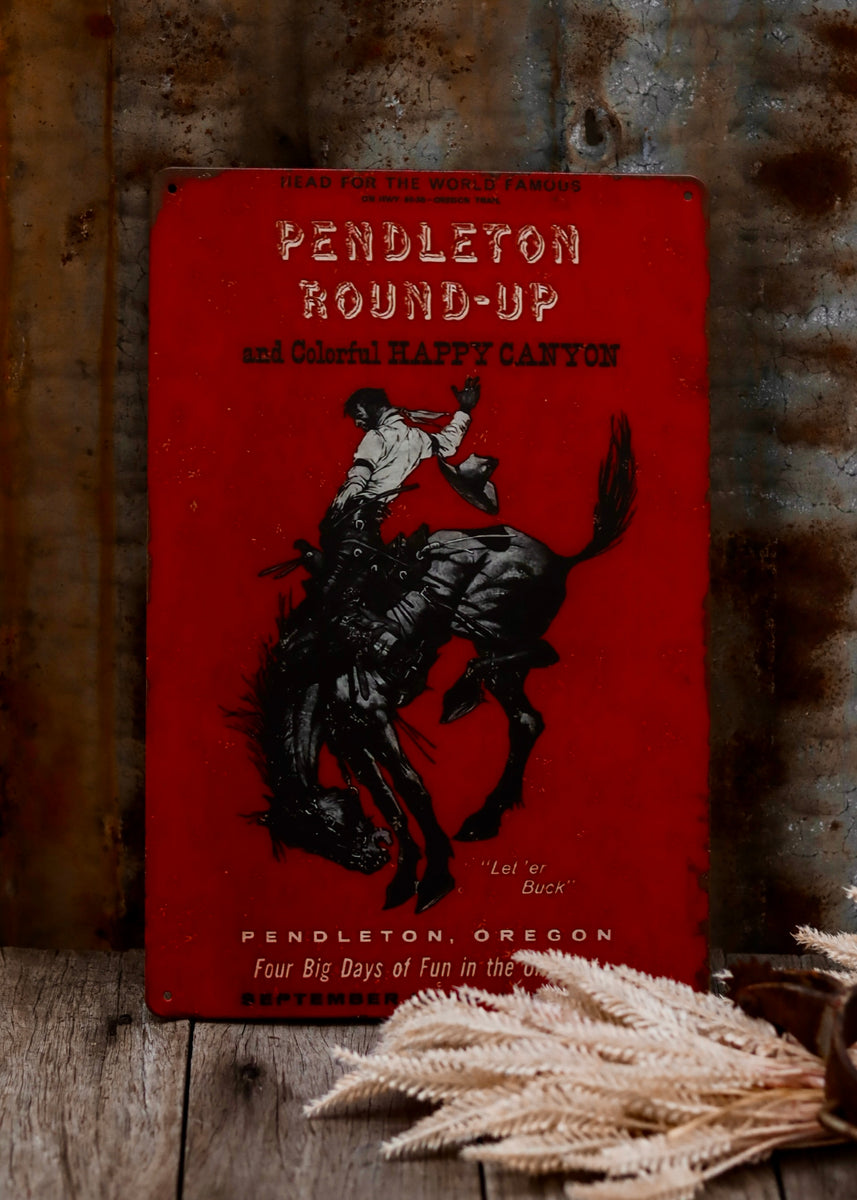 Pendleton Round-Up Tin Sign | Mack & Co Designs Australia