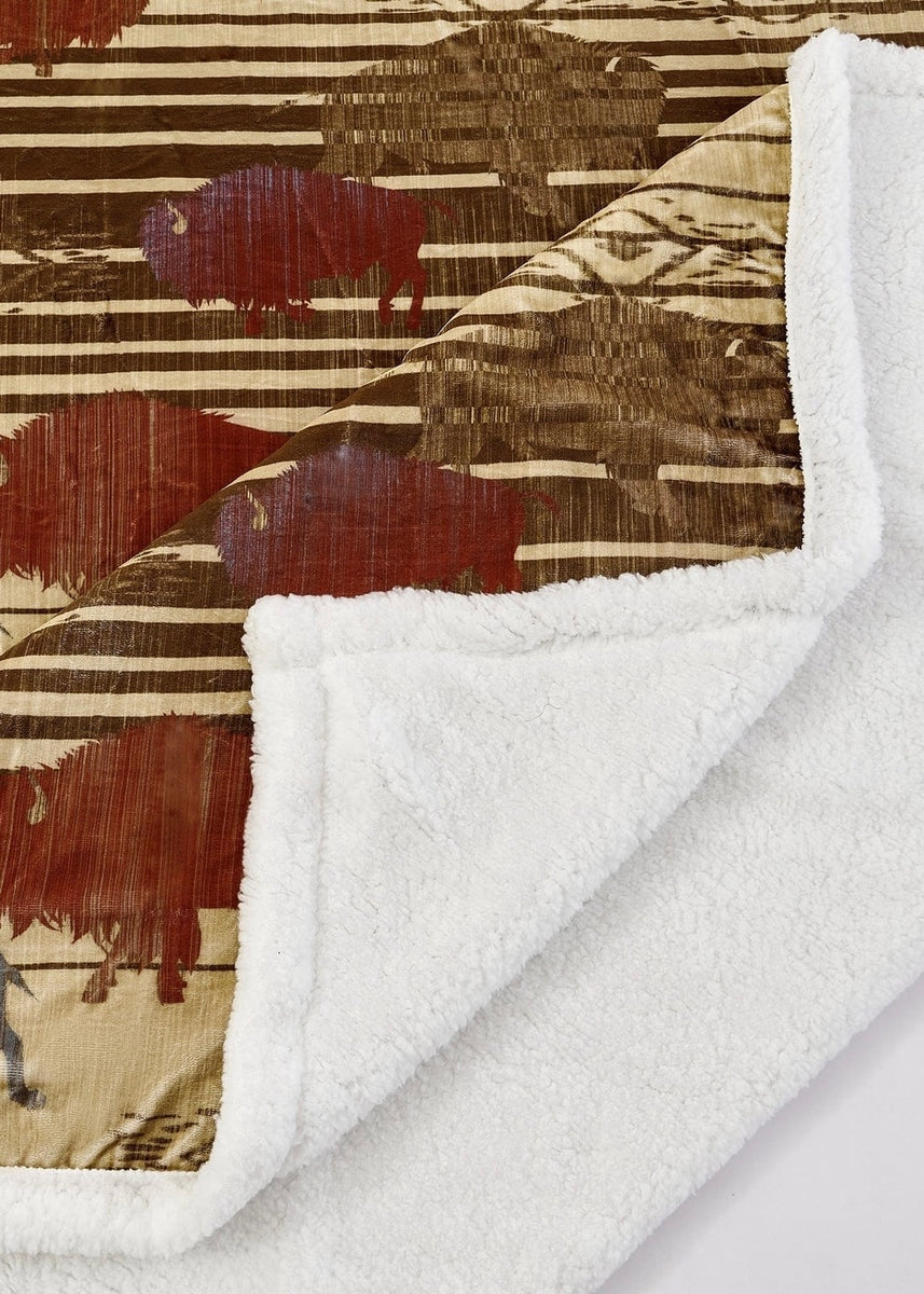 Home On The Range Sherpa Throw Rug | Mack & Co Designs Australia